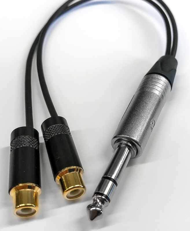 1 Male TRS to 2 Female RCA Y-Cable - Cable Factory